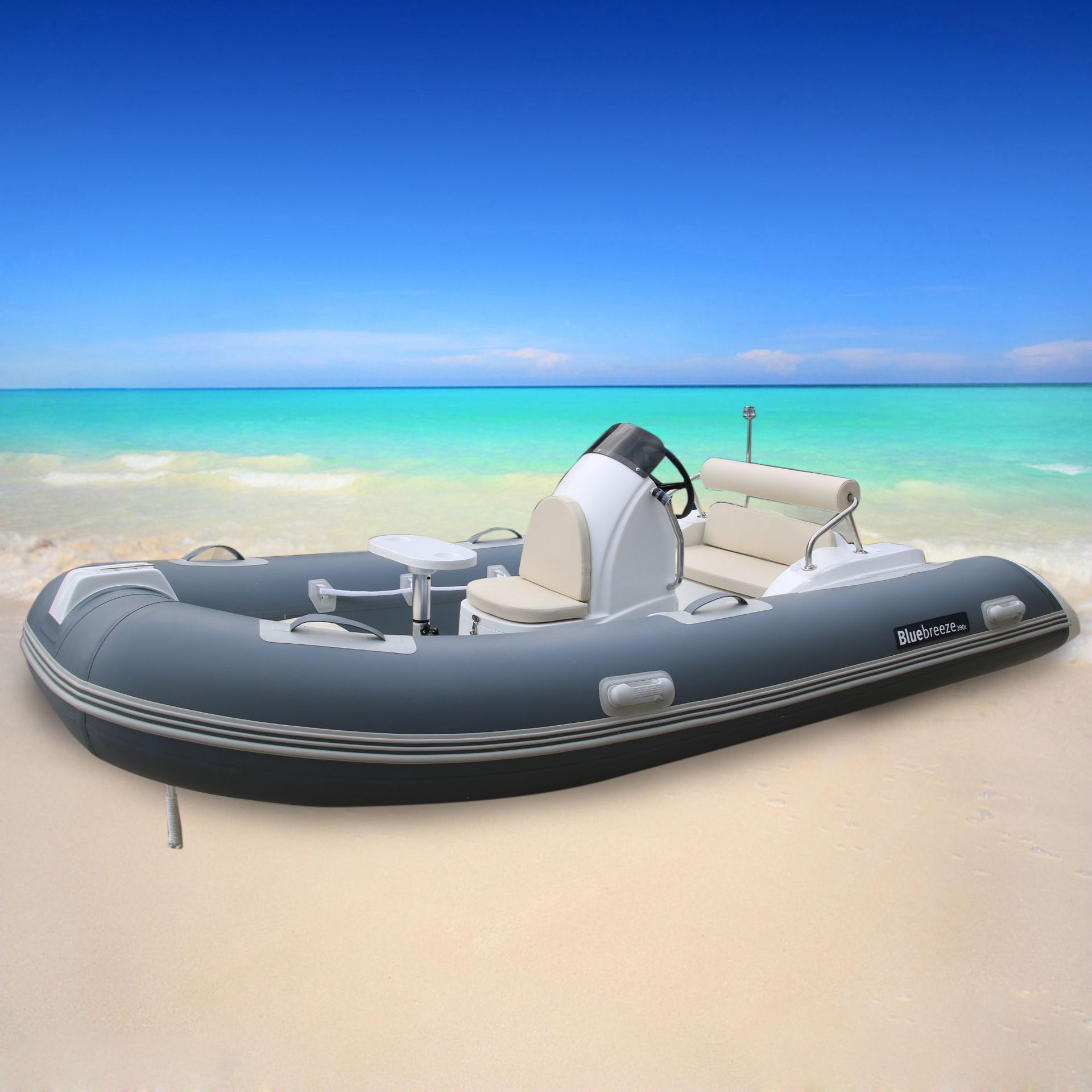 MS RIB390C 4.3m gray life boat rib inflatable boat hypalon with engine ...