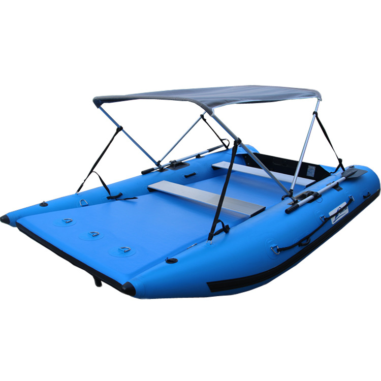 3.3m 4 person PVC high speed boat inflatable catamaran fishing boat ...